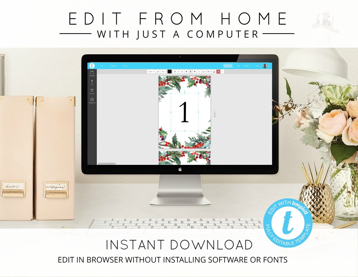 Christmas Table Numbers Printable Table Numbers Template - Etsy