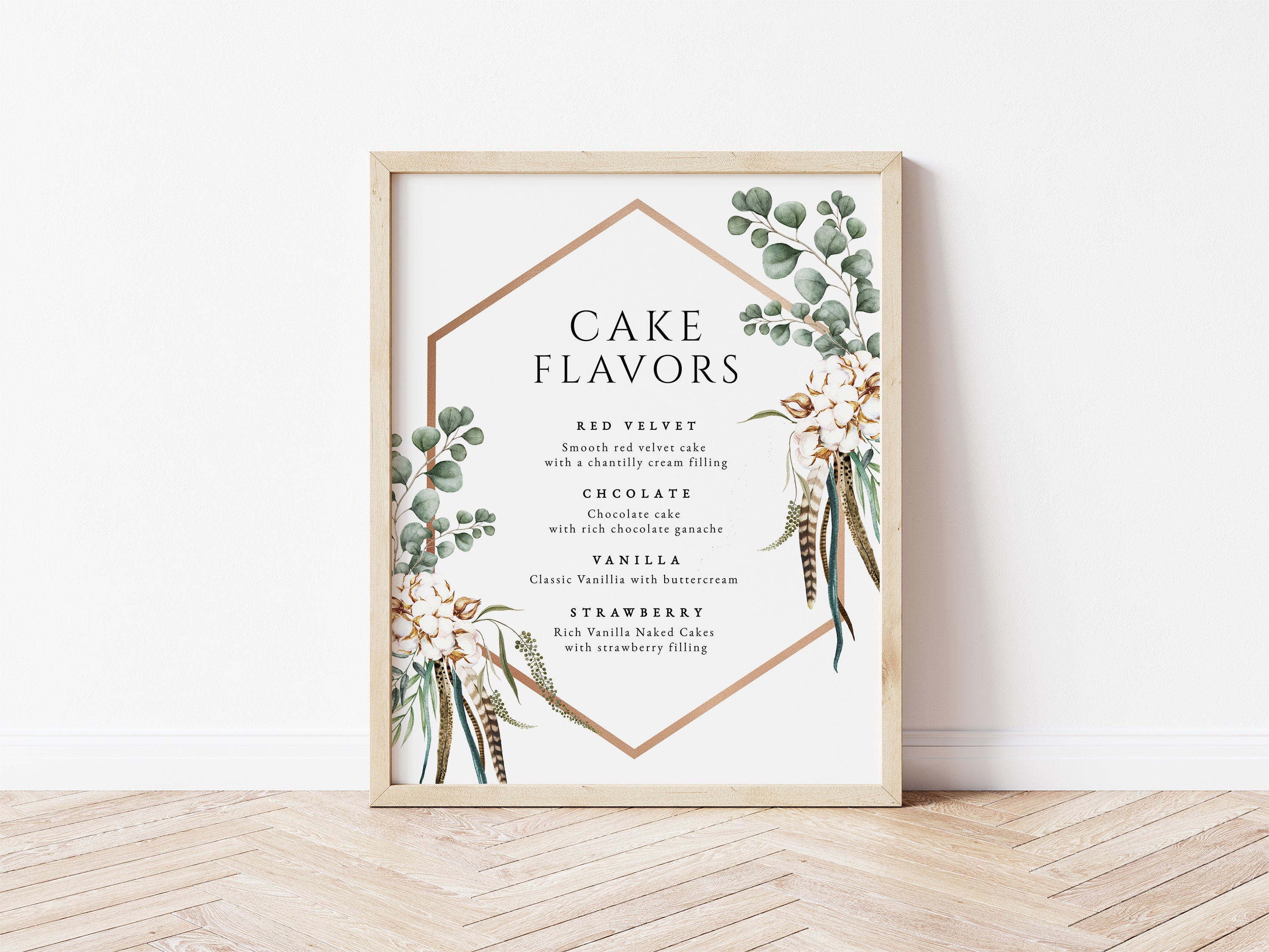 Cake Flavors Sign Boho Desserts Sign Printable Dessert Bar - Etsy