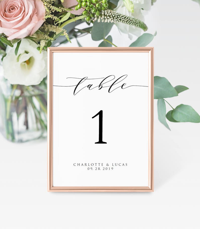 Wedding Table Numbers Printable Calligraphy Table Numbers - Etsy Canada