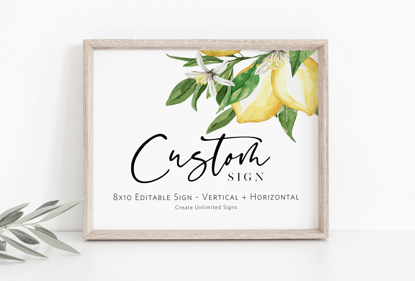 Lemon Custom Sign portrait and Landscape Editable Sign | Etsy