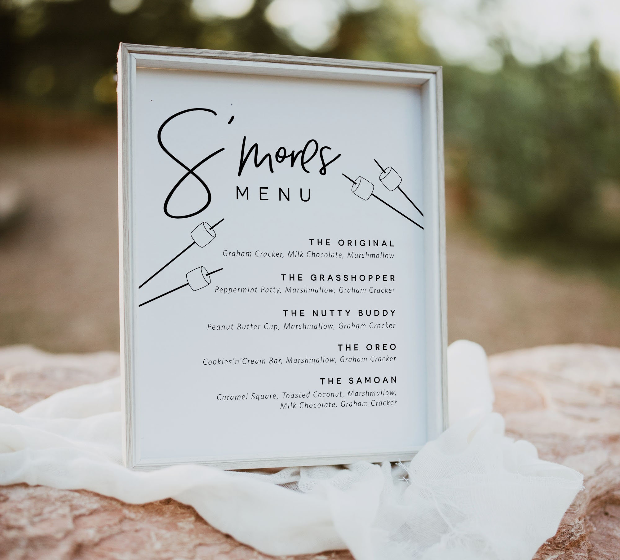 S'mores Menu Sign Smore Bar Sign S'more Station - Etsy