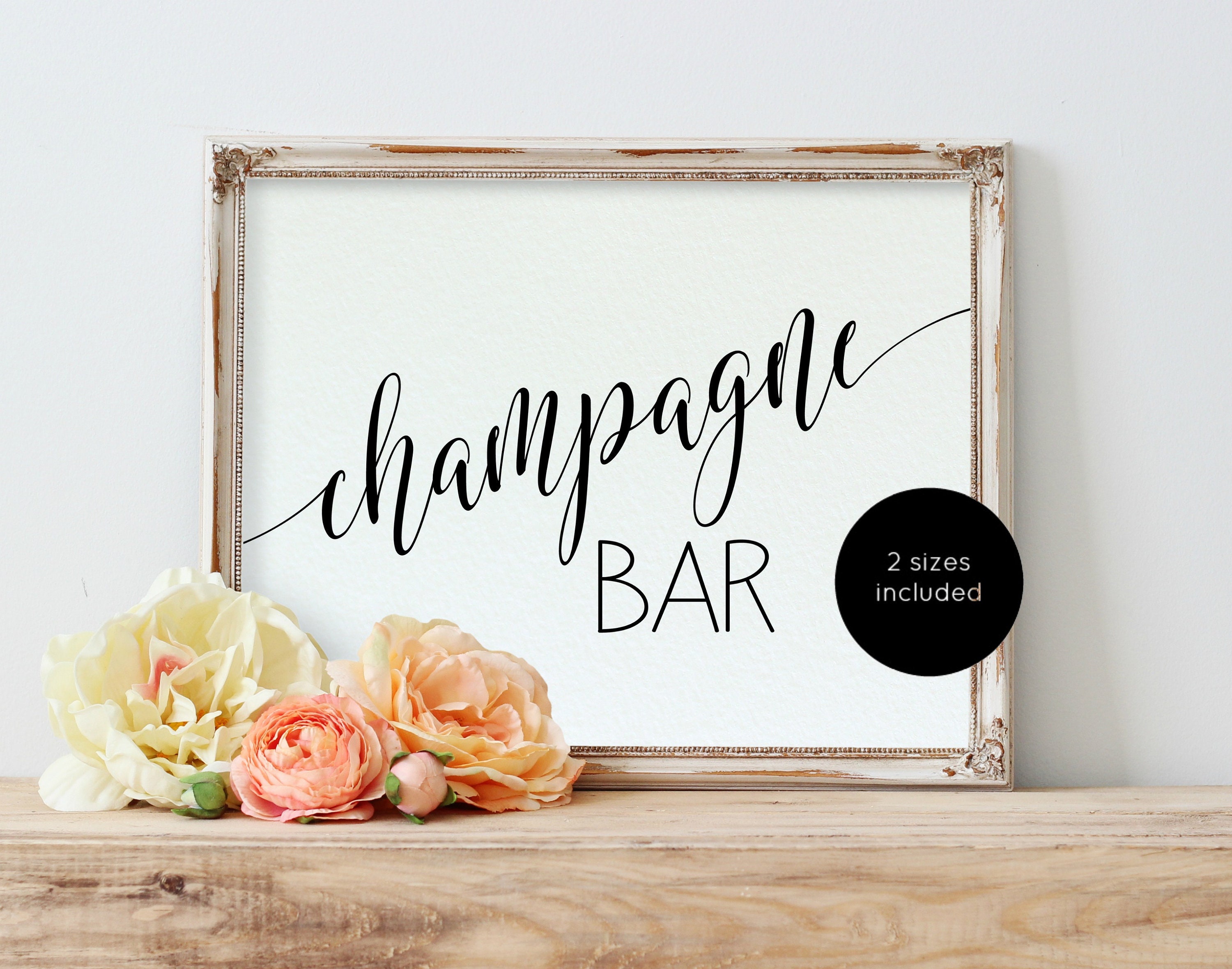 Champagne Bar Sign Wedding Bar Sign Template Bar Sign | Etsy