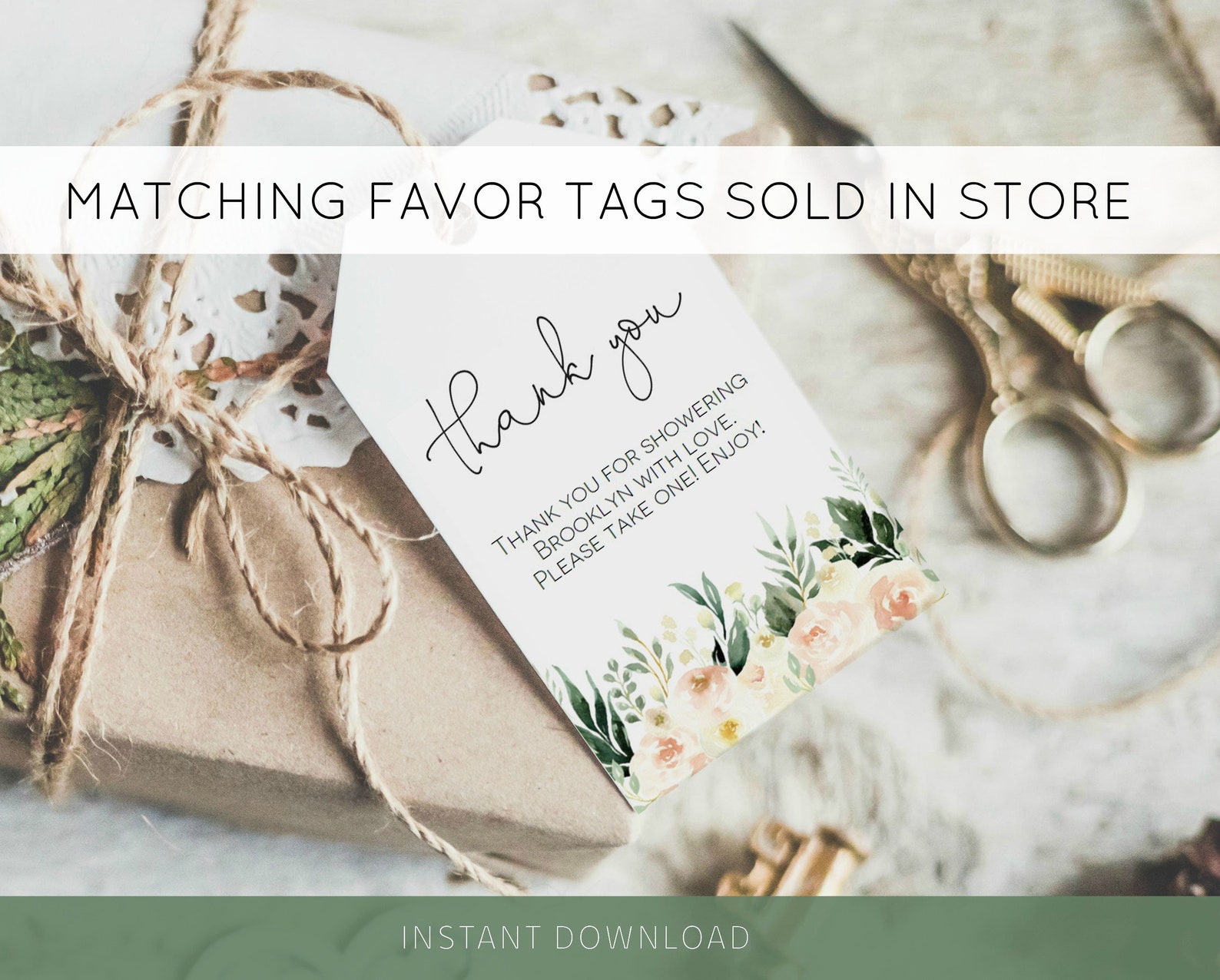 Favor Sign Printable Favor Sign Template Blush Shower Favors | Etsy