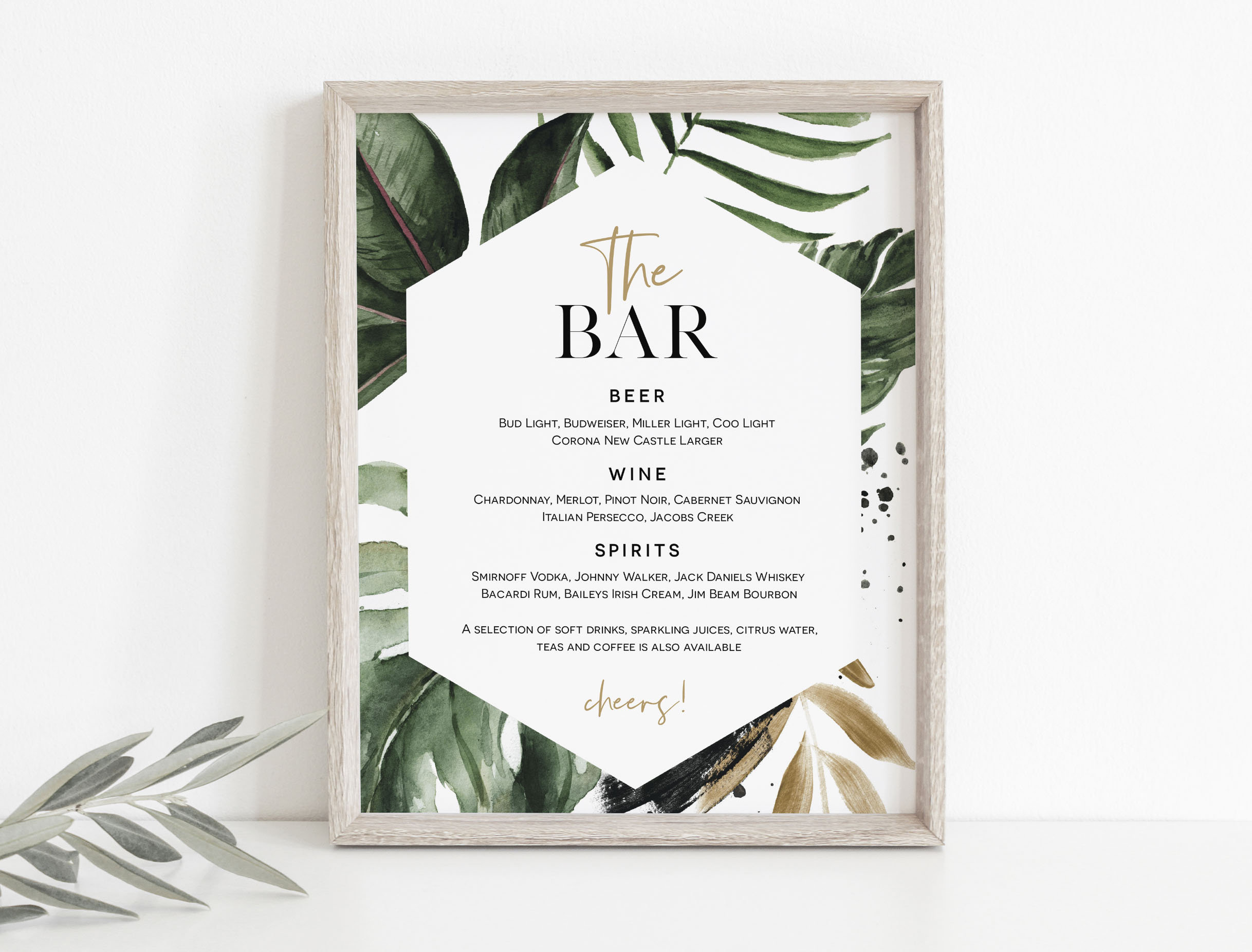 Tropical Bar Sign Printable Bar Menu Template Bar Sign | Etsy