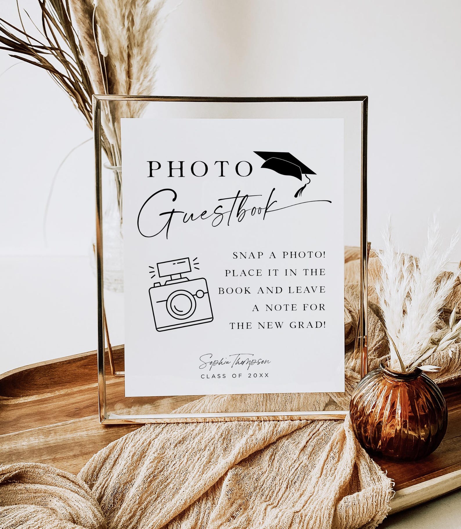 Graduation Photo Guest Book Sign, Grad Photo Guestbook Sign, Photo ...