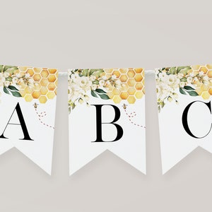 Bee Baby Shower Banner, Floral Bee Baby Shower Decorations, 100% ...