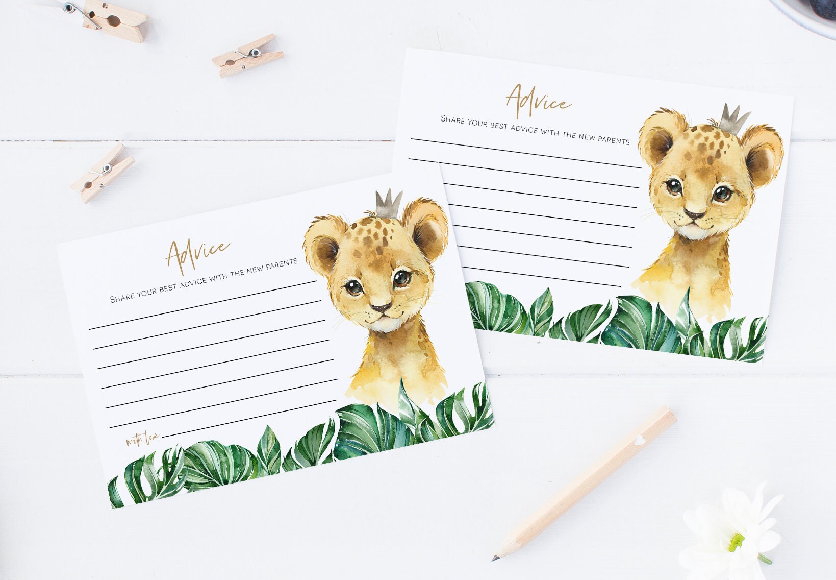 Jungle Baby Advice Sign Set Safari Baby Advice Cards - Etsy