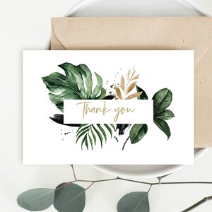Tropical Thank You Card Printable, Thank You Card Template, 4x6", Thank ...