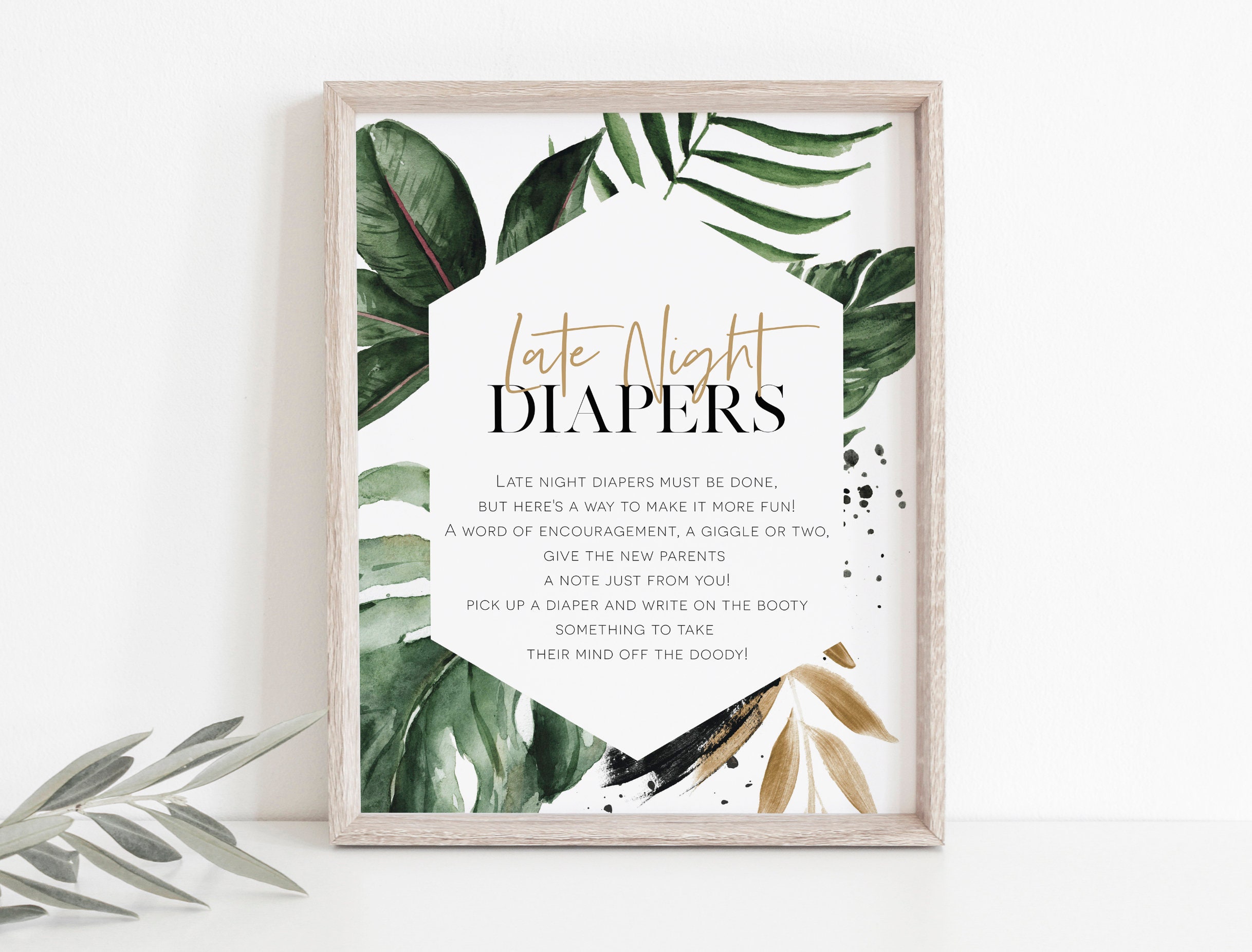 Late Night Diapers Sign, Diaper Thoughts Signs, Baby Shower Sign ...