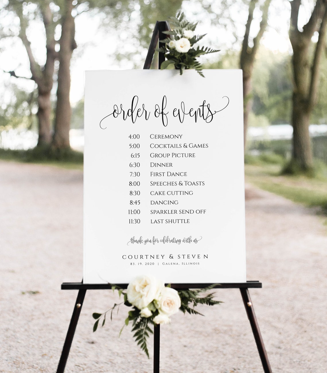 Wedding Order of Events Poster Wedding Poster Template Order - Etsy