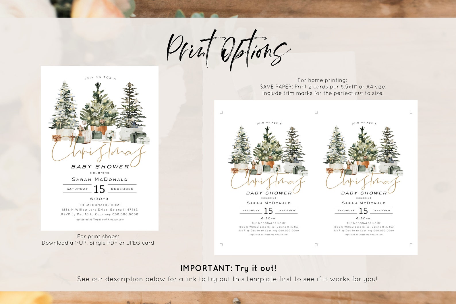Christmas Bridal Shower Invitation Set, Holiday Bridal Shower ...