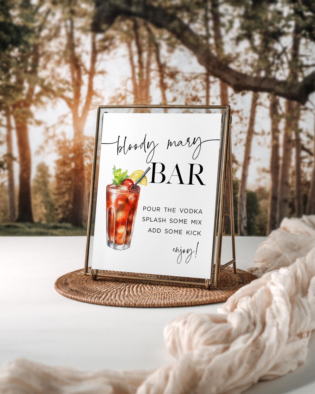 Bloody Mary Bar Sign, Bridal Brunch Bar Sign, Make a Bloody Mary ...