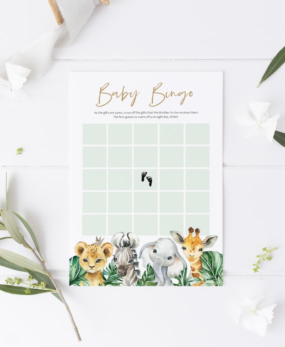 Safari Girl Baby Shower Bingo