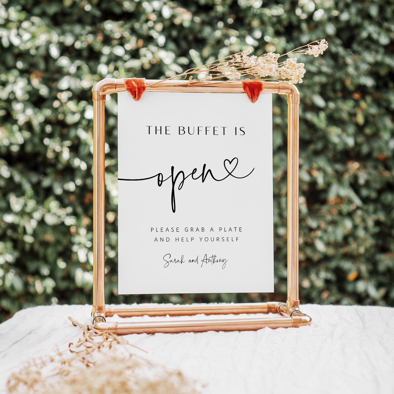 Modern Buffet Table Sign, Buffet is Open Wedding Template, Food Buffet ...