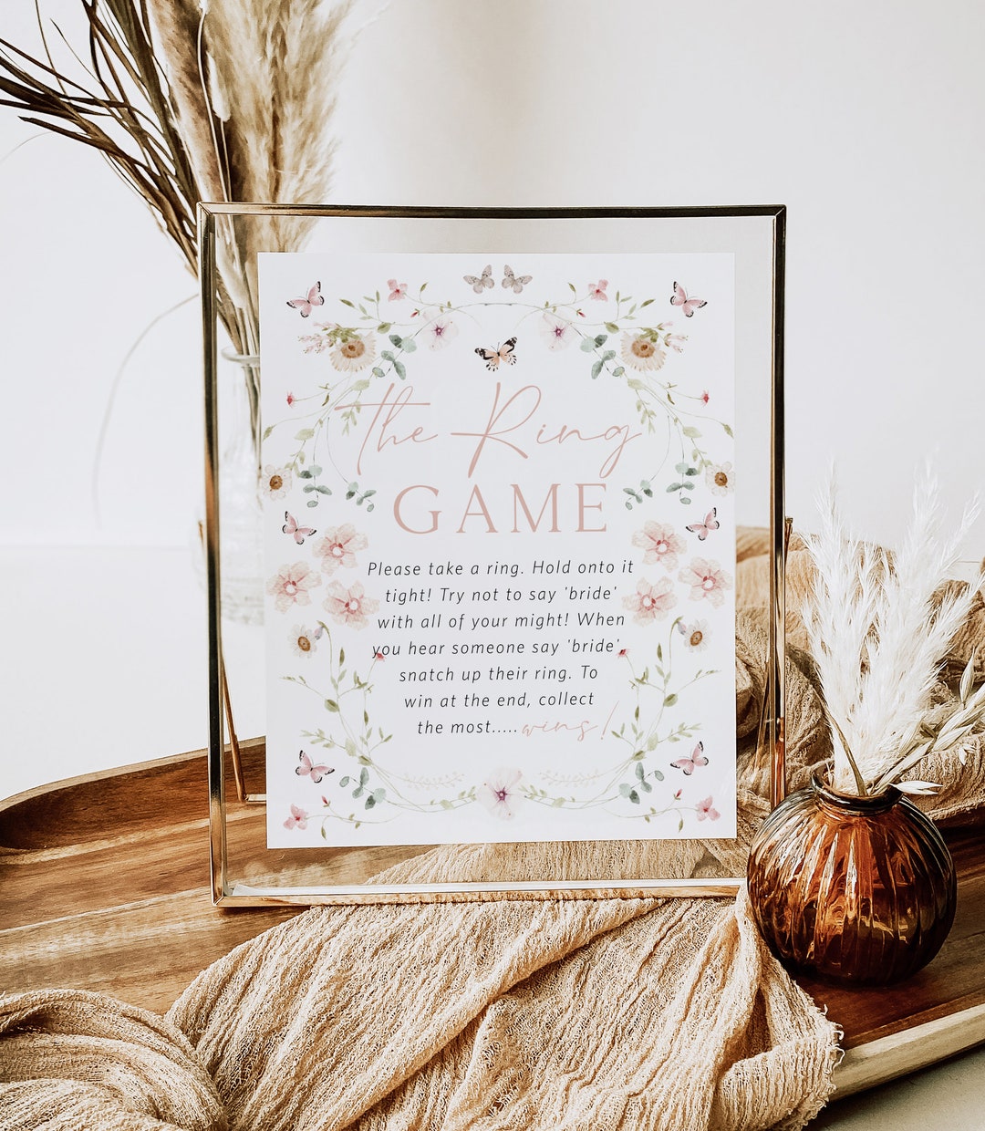 Butterfly the Ring Game, Bridal Shower Game Sign, Bridal Shower Sign ...