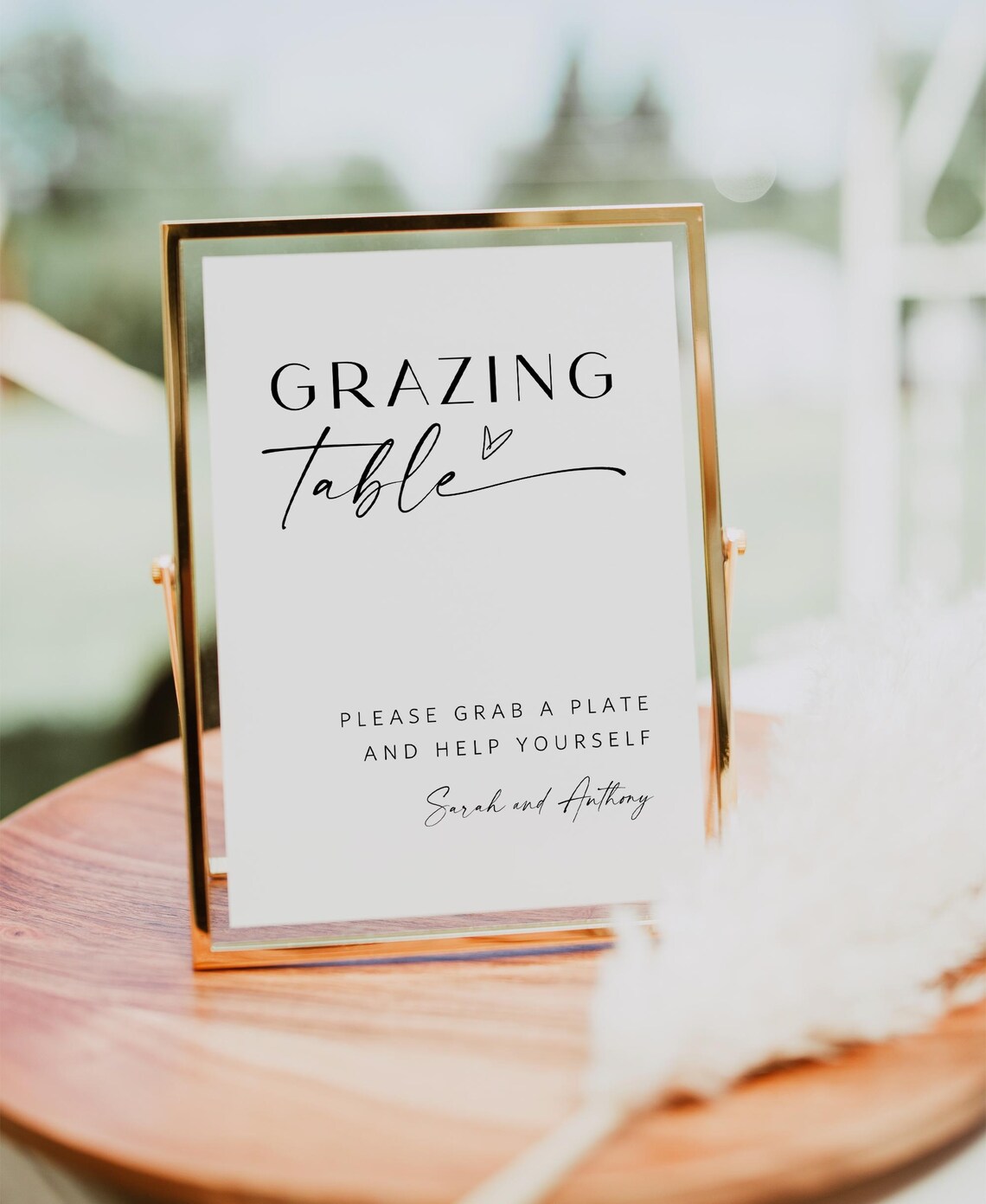 Modern Grazing Table Sign, Wedding Food Template, Food Buffet Sign ...