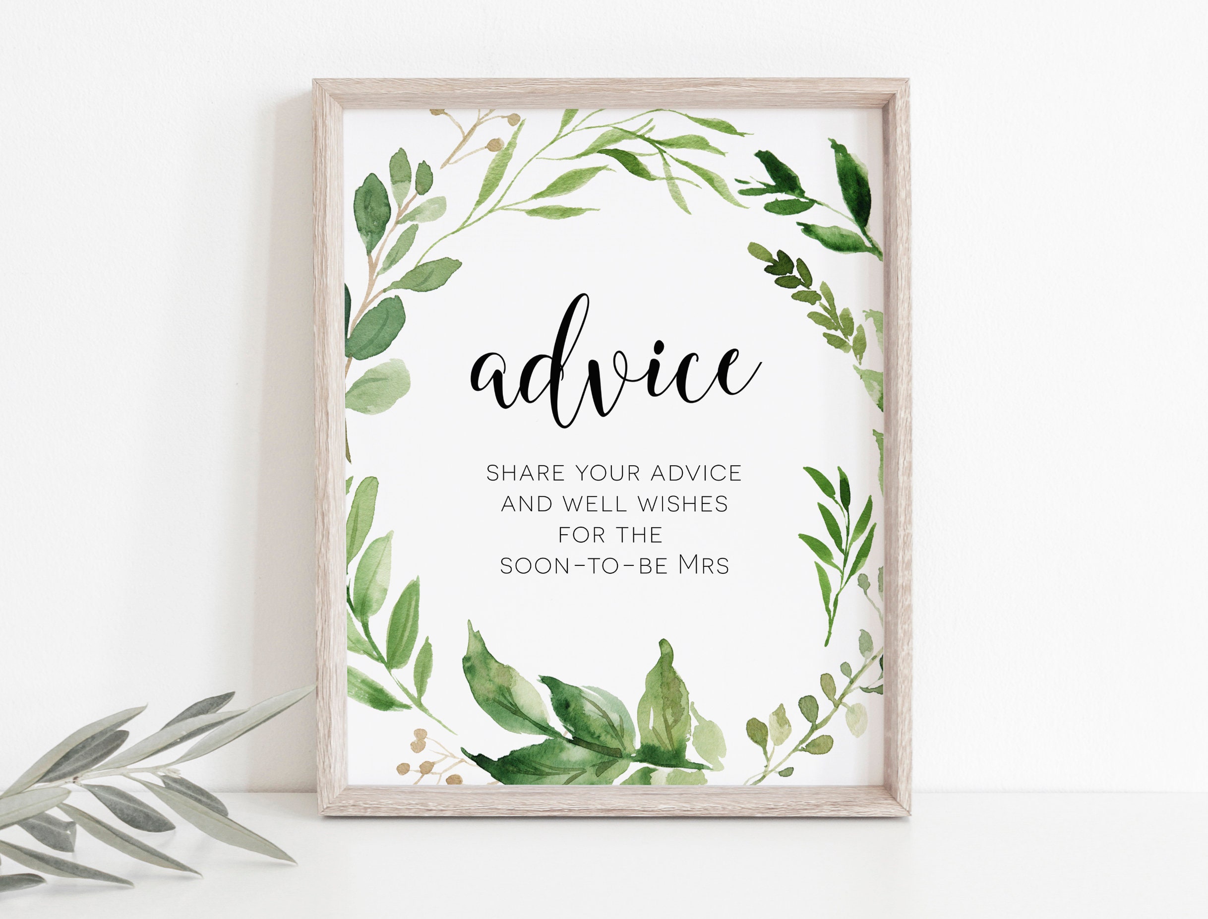Bridal Advice Sign and Cards Advice Cards Template Bridal | Etsy