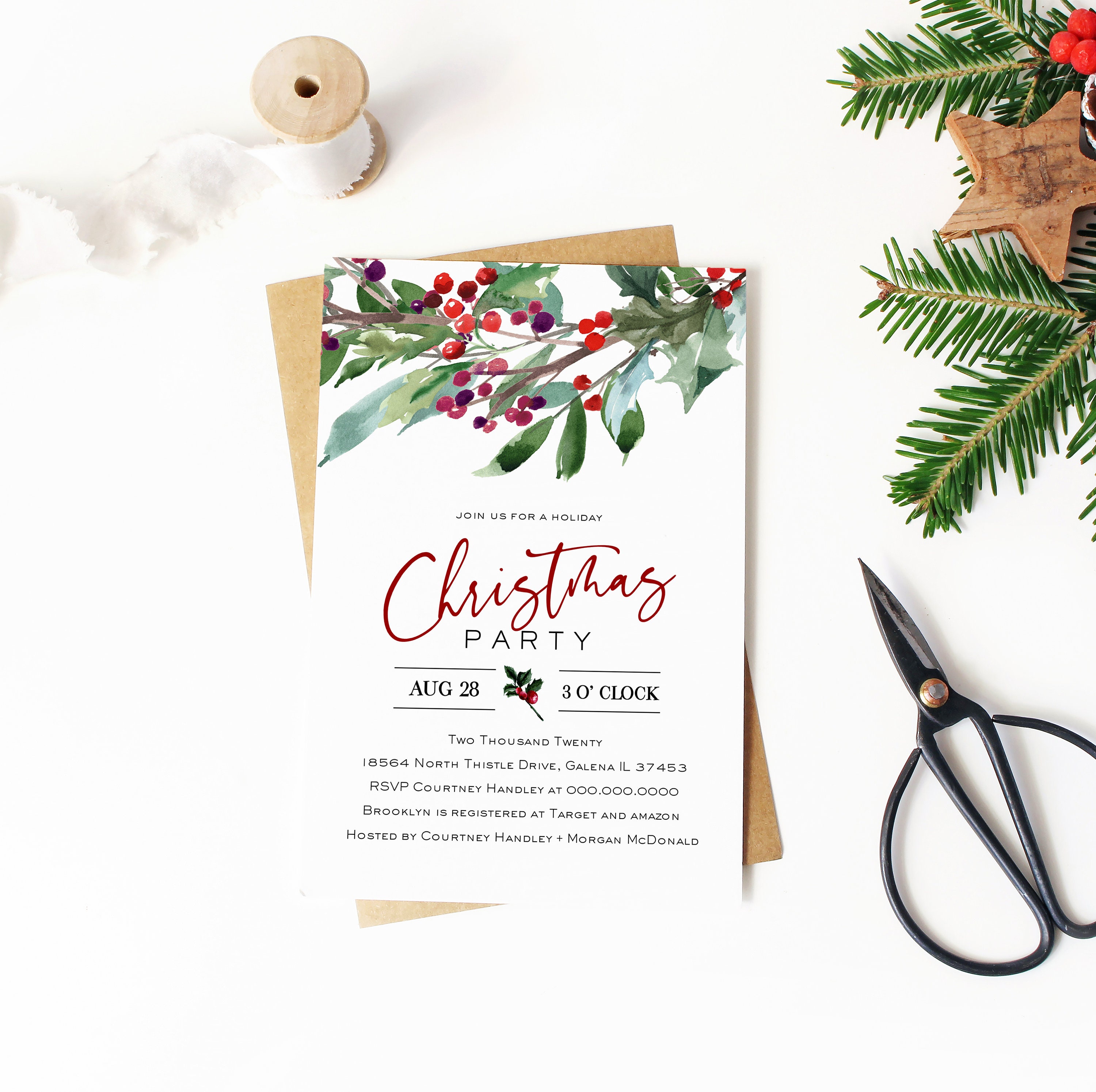 Christmas Invitation Printable Holiday Invitation Christmas | Etsy