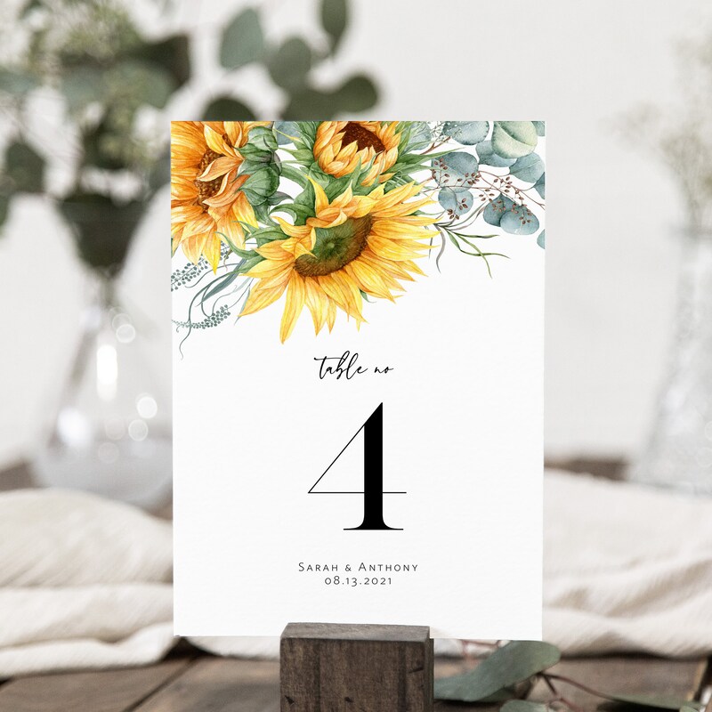 Sunflower Table Numbers - Etsy