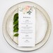 Peach Menu Card Template, Floral Menu Printable, Instant Download, 2 ...