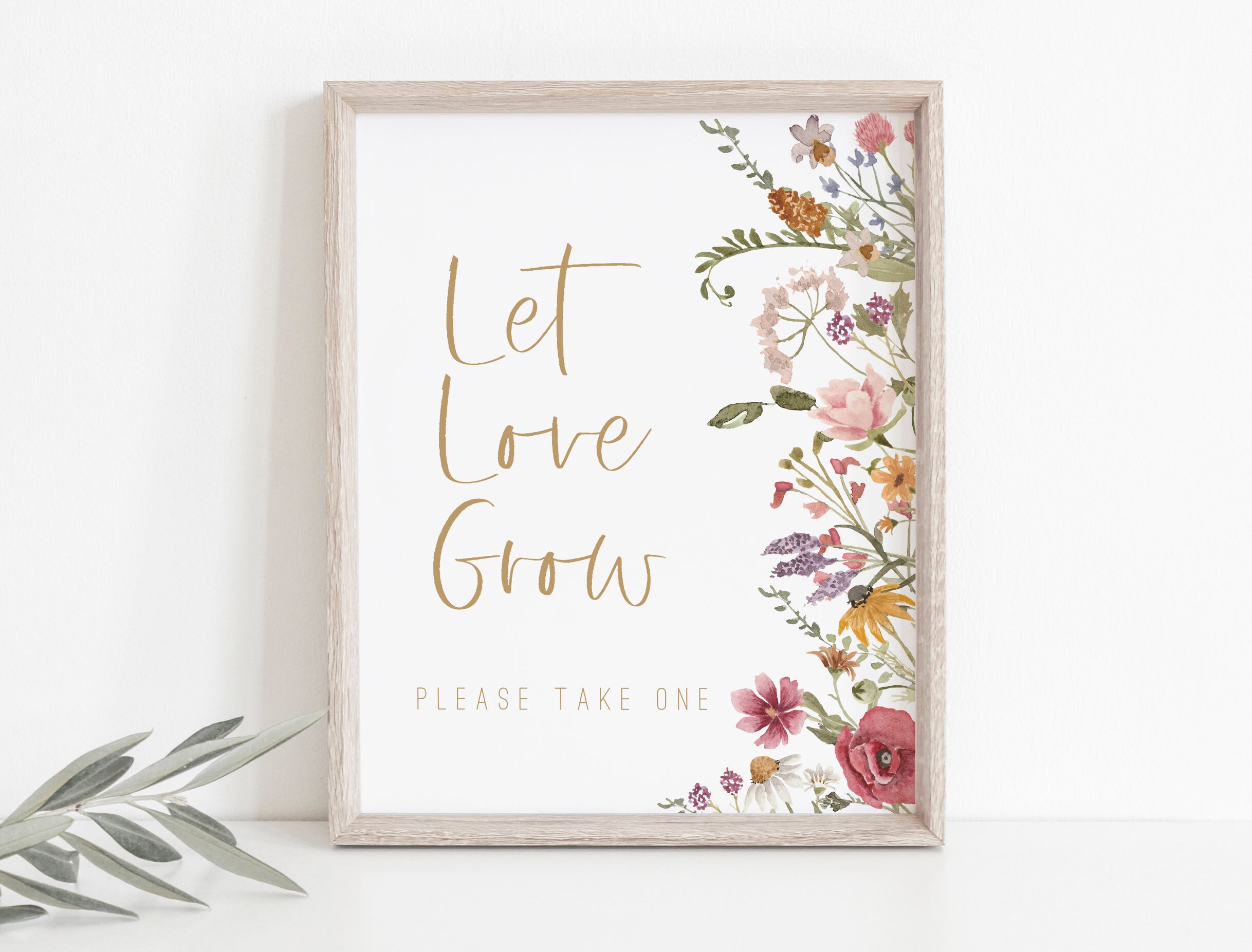 Wildflower Let Love Grow Sign Wedding Favors Sign Wedding - Etsy
