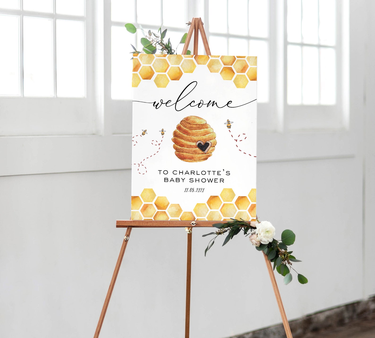 Bee Welcome Sign Poster Shower Welcome Sign Honey Welcome | Etsy