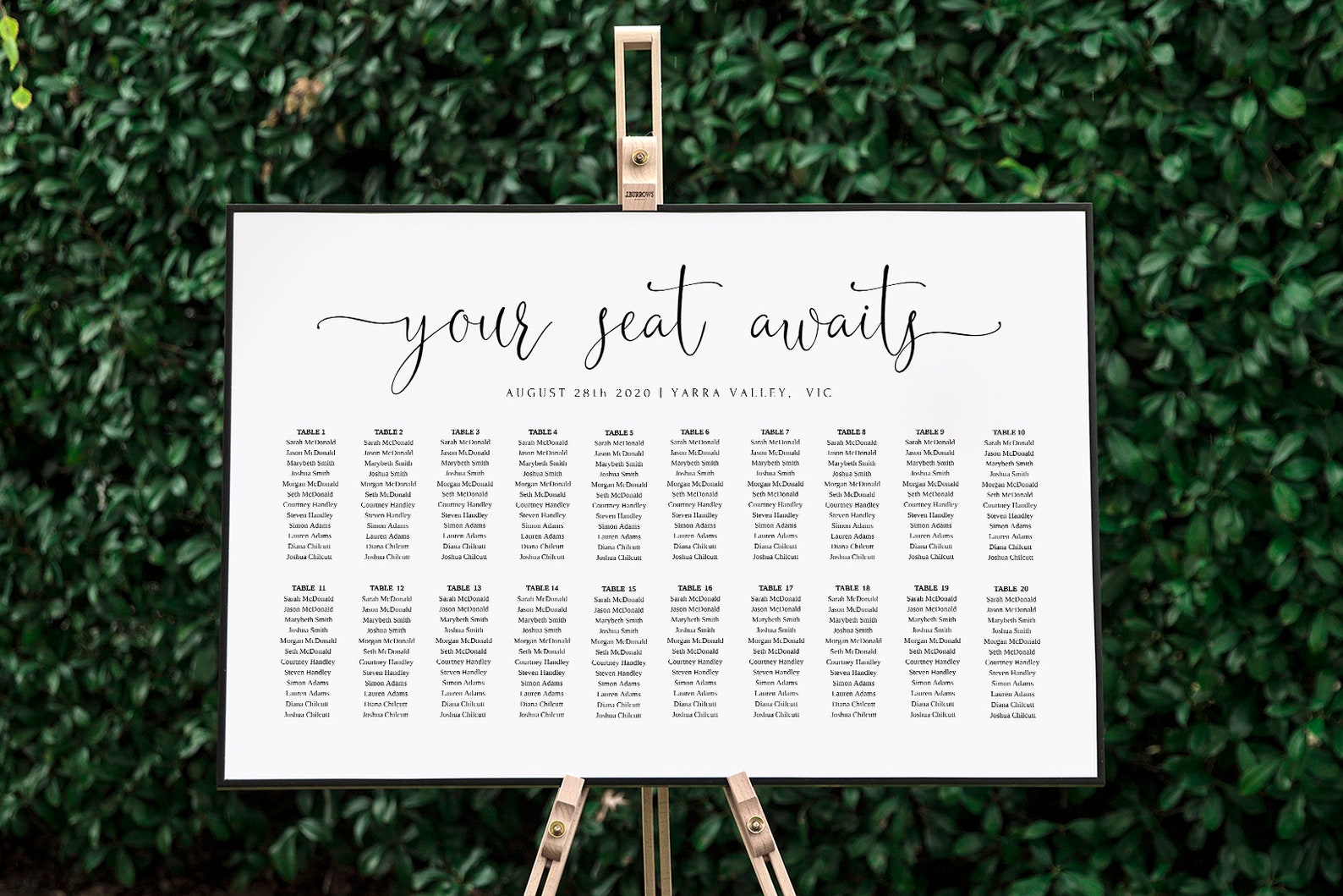 Script Seating Chart Your Seat Awaits Wedding Seating Chart | Etsy