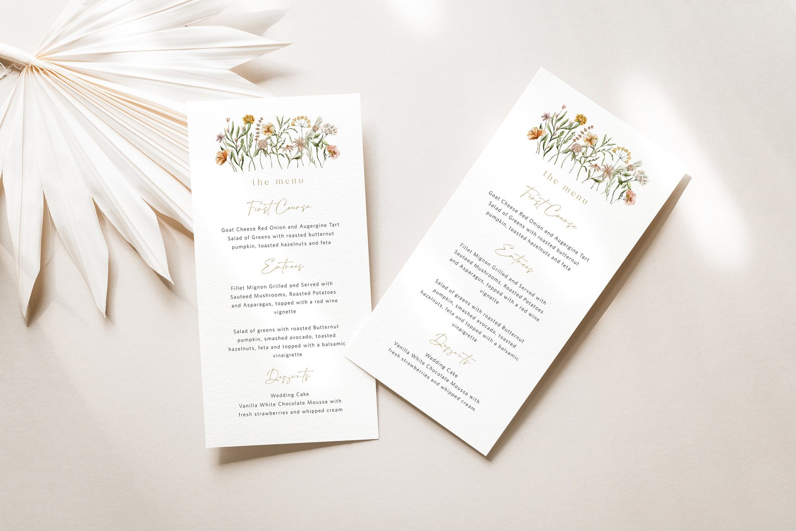 Wildflower Menu Card Floral Menu Template Wedding Menu - Etsy