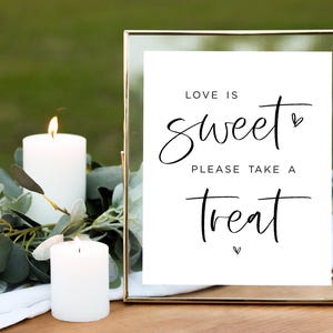 Modern Love is Sweet Sign, Modern Dessert Table Sign, Shower Favor Sign ...