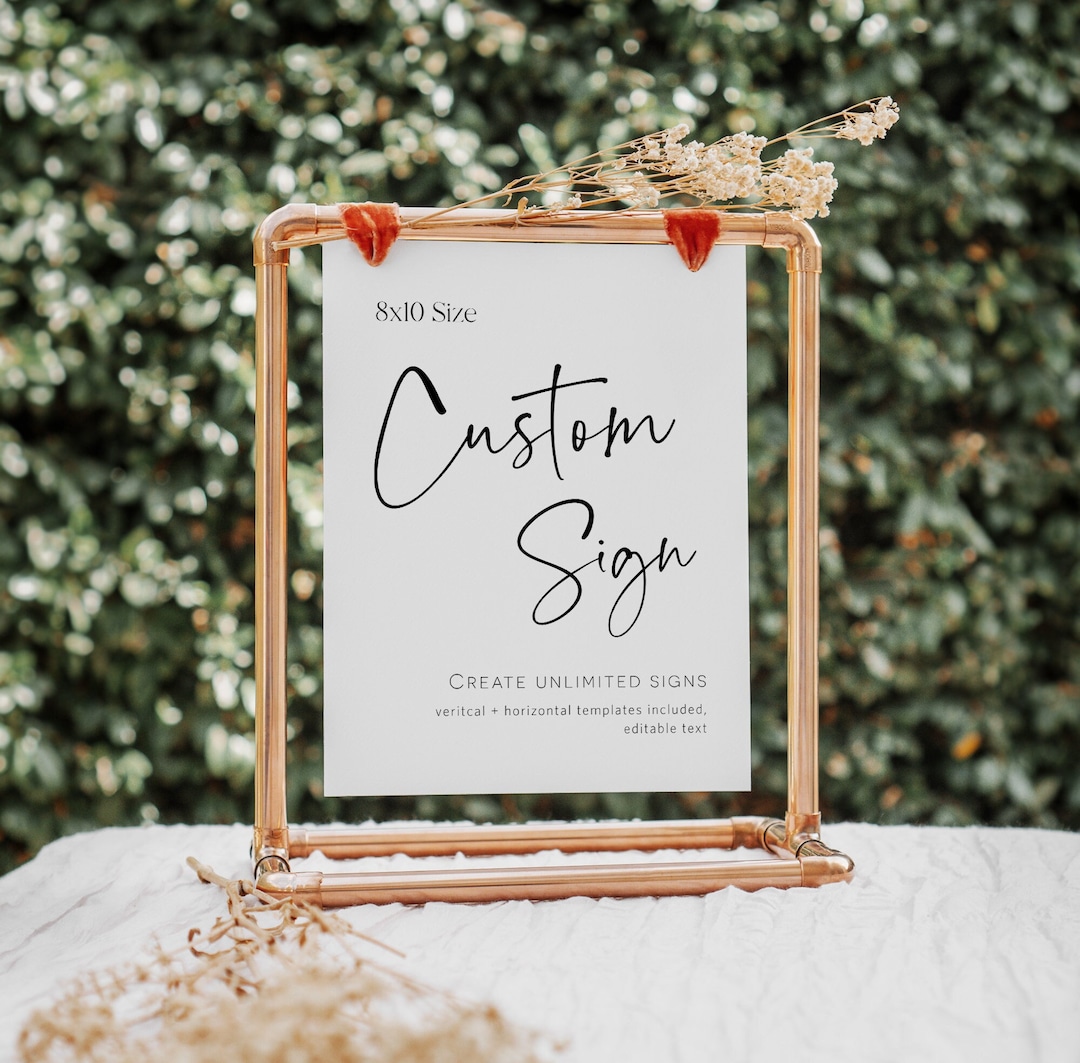 Editable Custom Wedding Sign Template, Modern Wedding Sign, Bridal ...