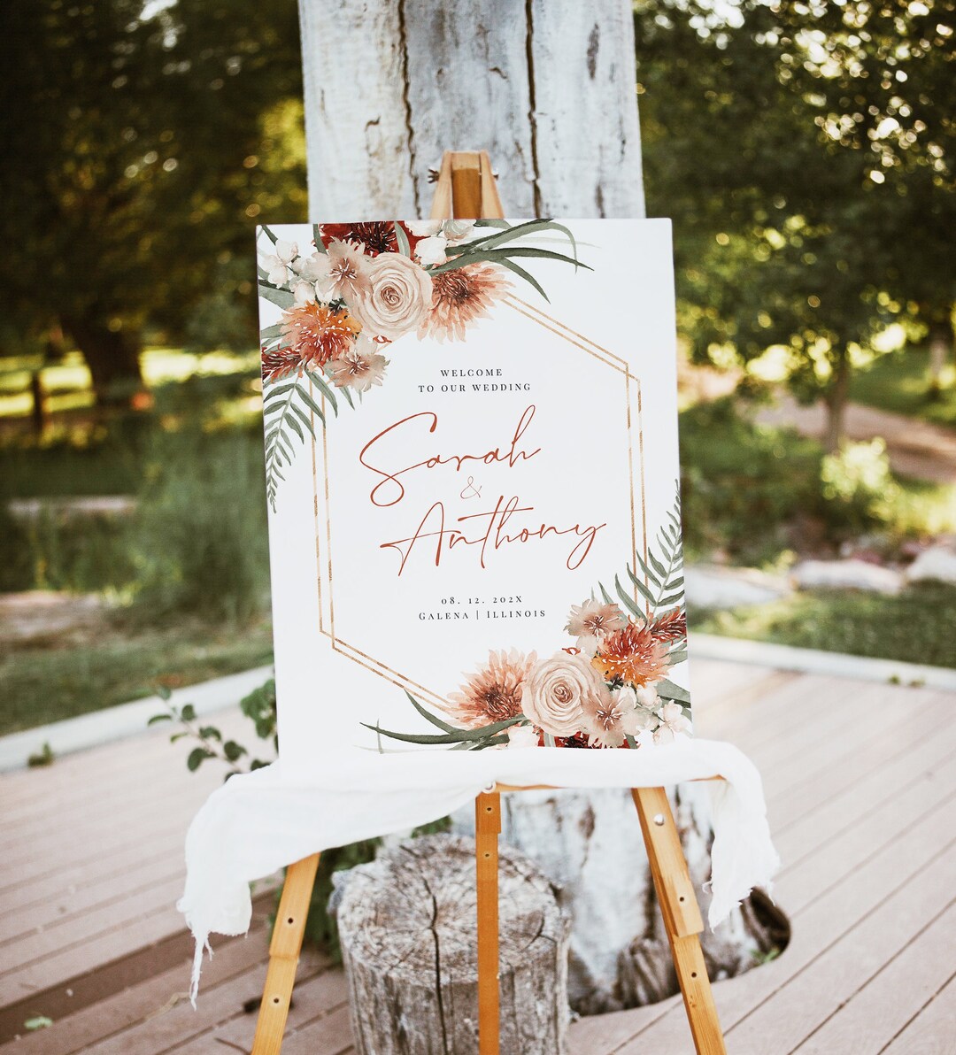 Boho Welcome Sign Poster, Shower Welcome Sign, Floral Welcome Sign ...