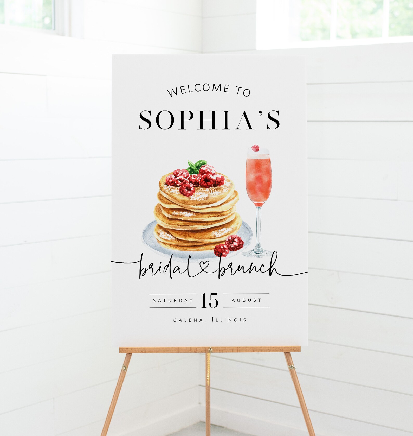 Pancake Brunch Welcome Sign Poster, Shower Welcome Sign, Editable ...