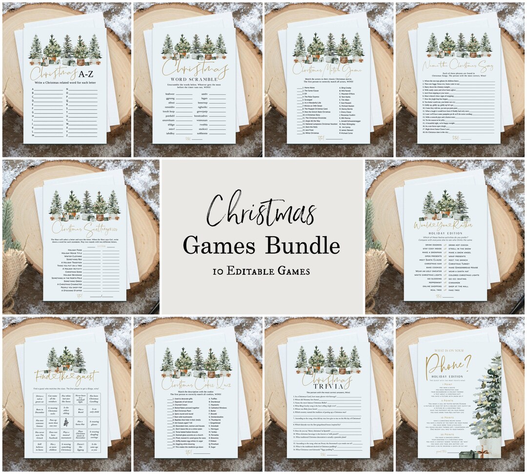 Christmas Games Bundle, Holiday Party Games Bundle, Printable Christmas ...