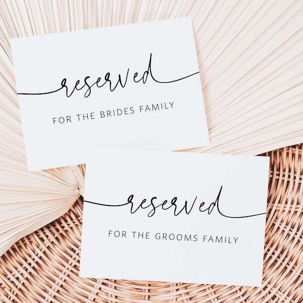 Wedding Signs Template Reserved - Etsy
