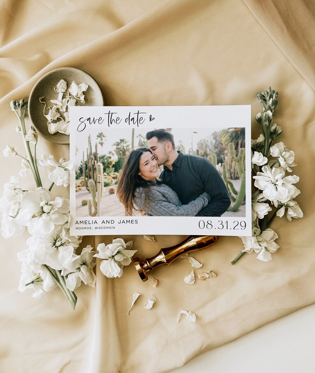 Modern Photo Save the Date, Editable Save the Date, Minimalist Wedding ...