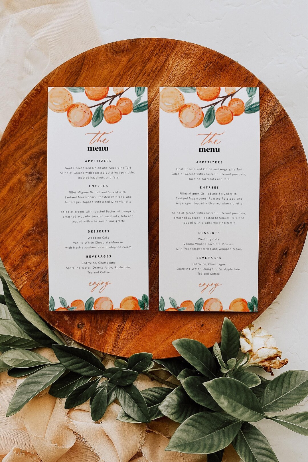 Orange Menu, Little Cutie Menu, Printable Orange Menu , 2 Sizes ...
