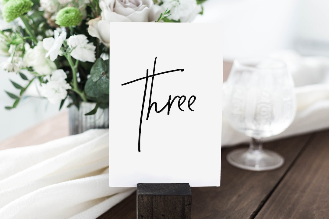 Wedding Table Numbers Printable, Script Table Numbers Template ...