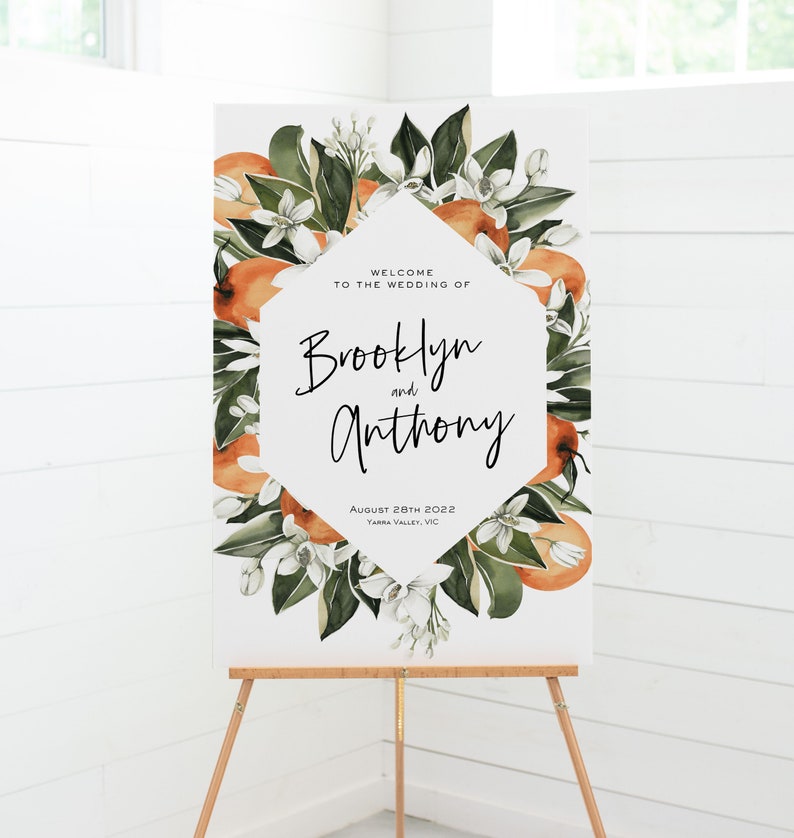 Citrus Welcome Sign Welcome Poster Printable Welcome Sign - Etsy