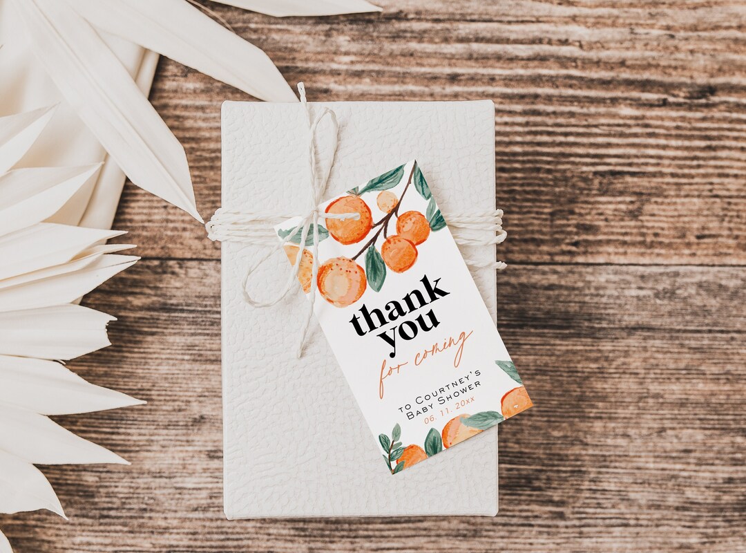 Oranges Thank You Tag, Printable Favor Tag Template, Citrus Favour Tag ...