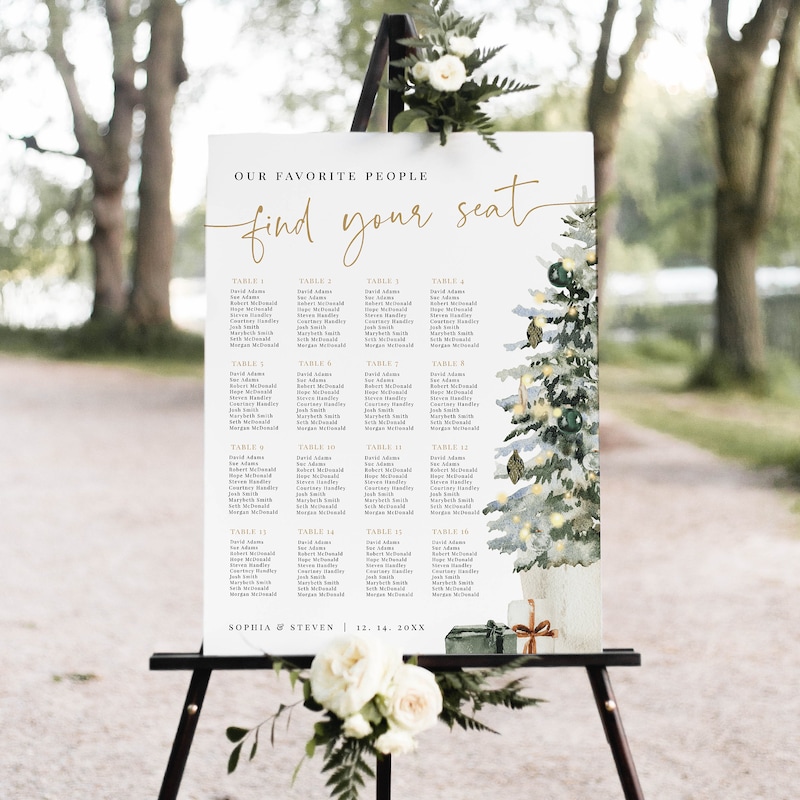 Christmas Wedding Chart - Etsy UK