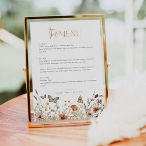 Butterflies Menu Template, Printable Menu Card, Butterly Menu Card ...