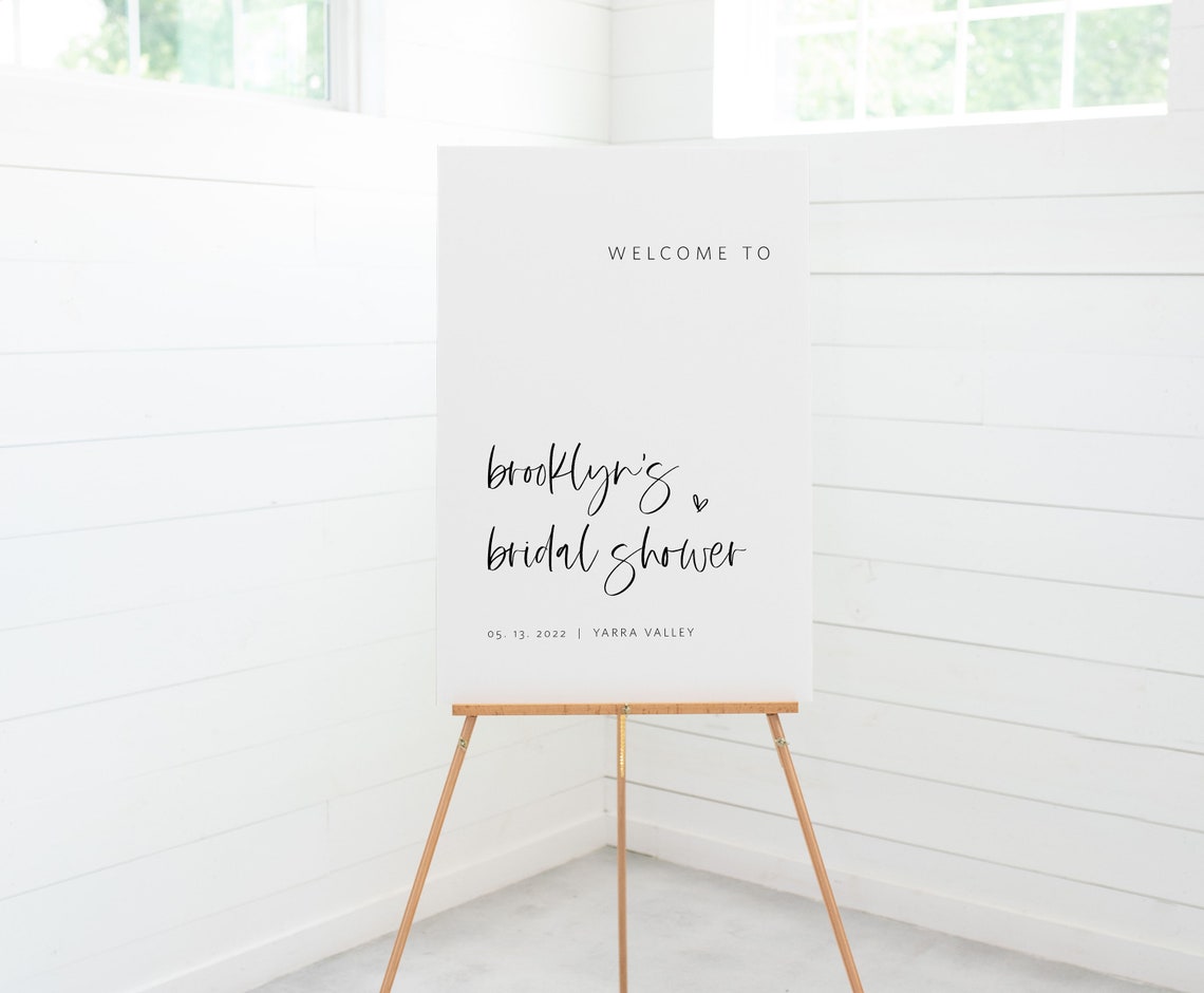 Minimalist Welcome Sign Printable Shower Welcome Poster | Etsy