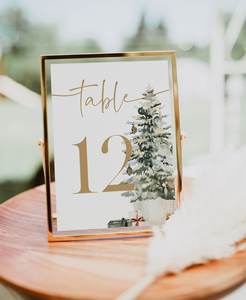 Christmas Printable Table Numbers, Holiday Table Numbers, 5x7 & 4x6 ...