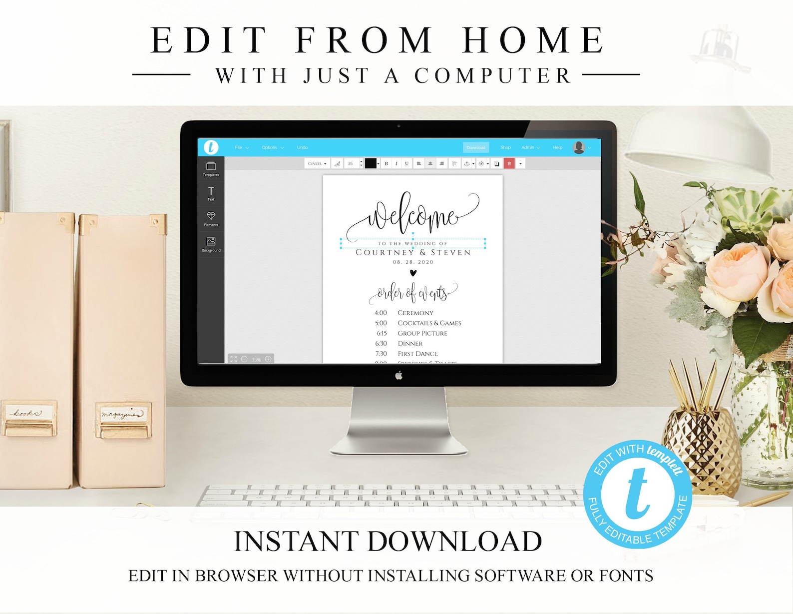 Wedding Welcome Program Poster Wedding Program Poster - Etsy