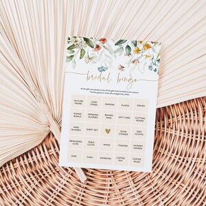 Wildflower Bridal Bingo, Bridal Shower Bingo Game, Printable Bingo ...