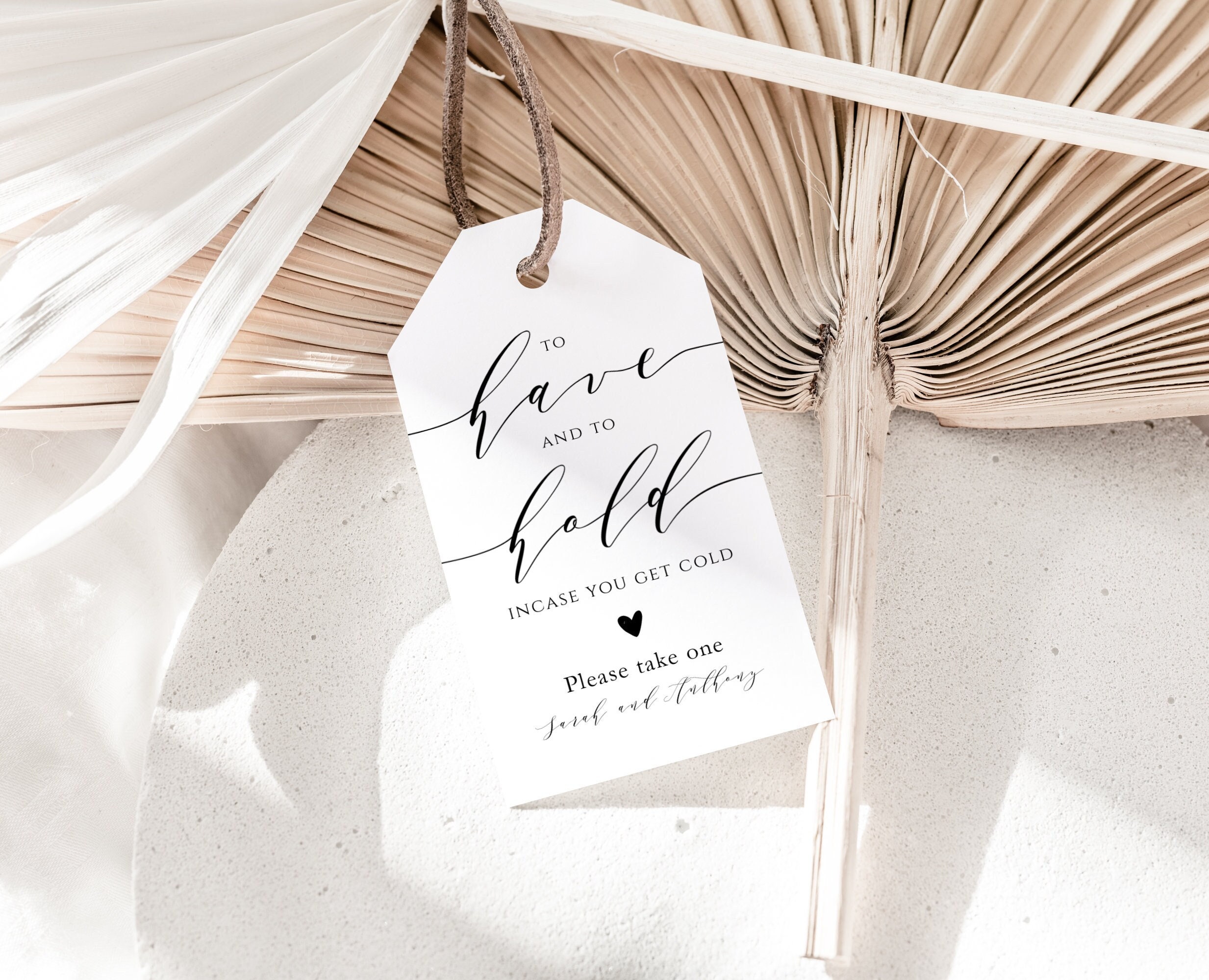 To Have and to Hold Tag Wedding Favor Tag Template Blanket - Etsy