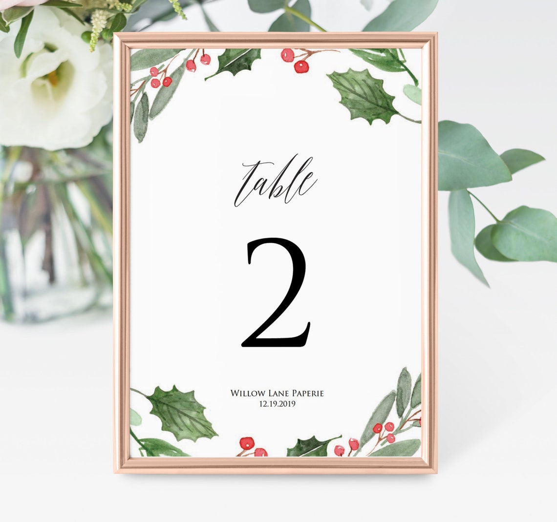 Christmas Table Numbers Printable Table Numbers Christmas - Etsy