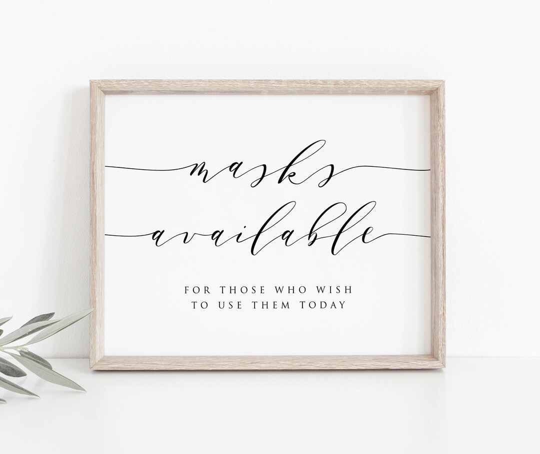 Mask Wedding Sign, Social Distance Wedding, Script Editable Sign ...