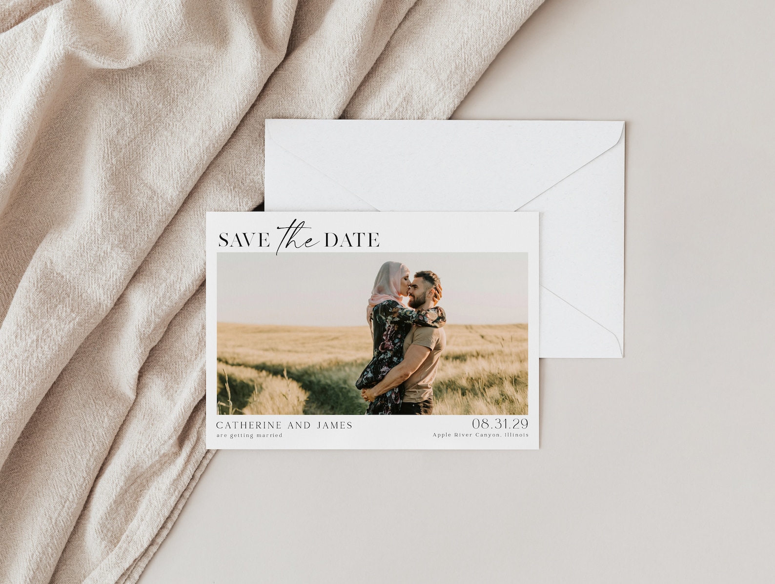 Modern Minimal Photo Save the Date, Editable Save the Date, Minimalist ...