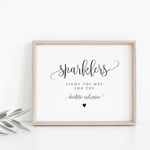 Sparklers Printable, Sparkler Sign Template, Wedding Sparklers Sign ...